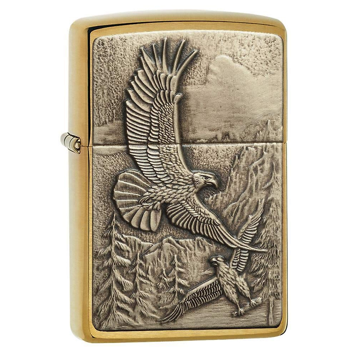 Zippo Where Eagles Dare Brushed Brass Pocket Lighter, One Size