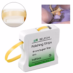 BELEON Dental Polishing Strips - Tooth Polisher Dental File for Teeth Sanding Grinding Deep Teeth Cleaning Tool Tooth Polish Abrasive Strip Oral Care Cleaning Tool - Super Fine 1 Roll 4mm x 6M