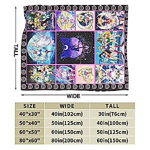 Anime Throw Blanket Super Soft Flannel Blankets Lightweight All Season Bed Throws Blanket Sofa, Room Gifts. (A, 50"x40")