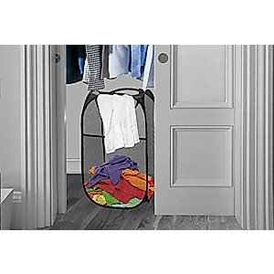 Popup Laundry Hamper (1 & 2 Pack) Foldable Pop-up Mesh Hamper Dirty Clothes Basket with Carry Handles by Simplized