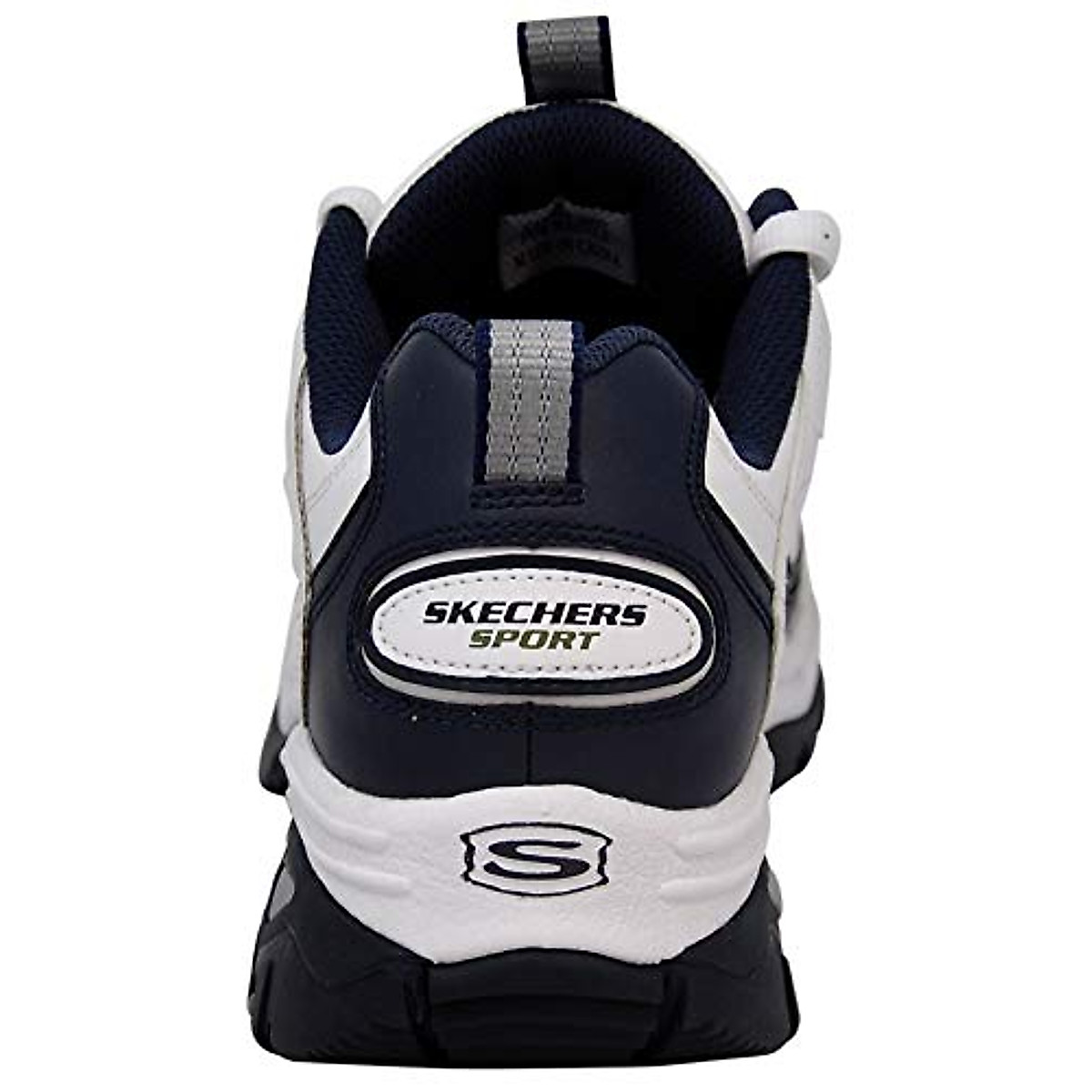 Skechers Men's Energy Afterburn Lace-Up Sneaker, White/Navy, 10.5