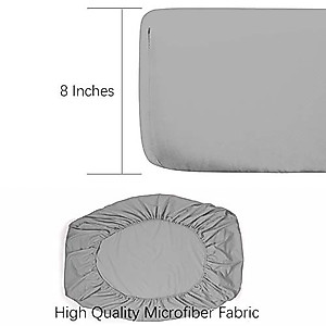 Nicesure Microfiber Fitted Crib Sheet - Soft and Breathable Toddler Sheets for 28 x 52in Fits Standard Crib and Toddler Mattress,2 Pack Set (Gray)