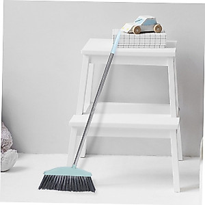 Levemolo 2pcs Stainless Steel Broom Angle Broom Large Broom Floor Cleaning Broom Market Broom Room Cleaning Broom Sweeper Broom Brooms for Sweeping Indoor Outdoor Broom Plastic Blue