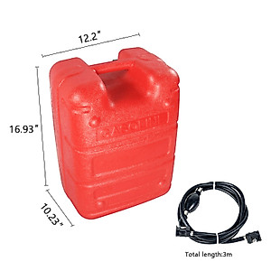 PumuHo Portable Outboard Boat Fuel Tank 6 Gallon/24L for Yamaha Mercury Marine Boat Engine Include 3/8" Gas Hose Pump