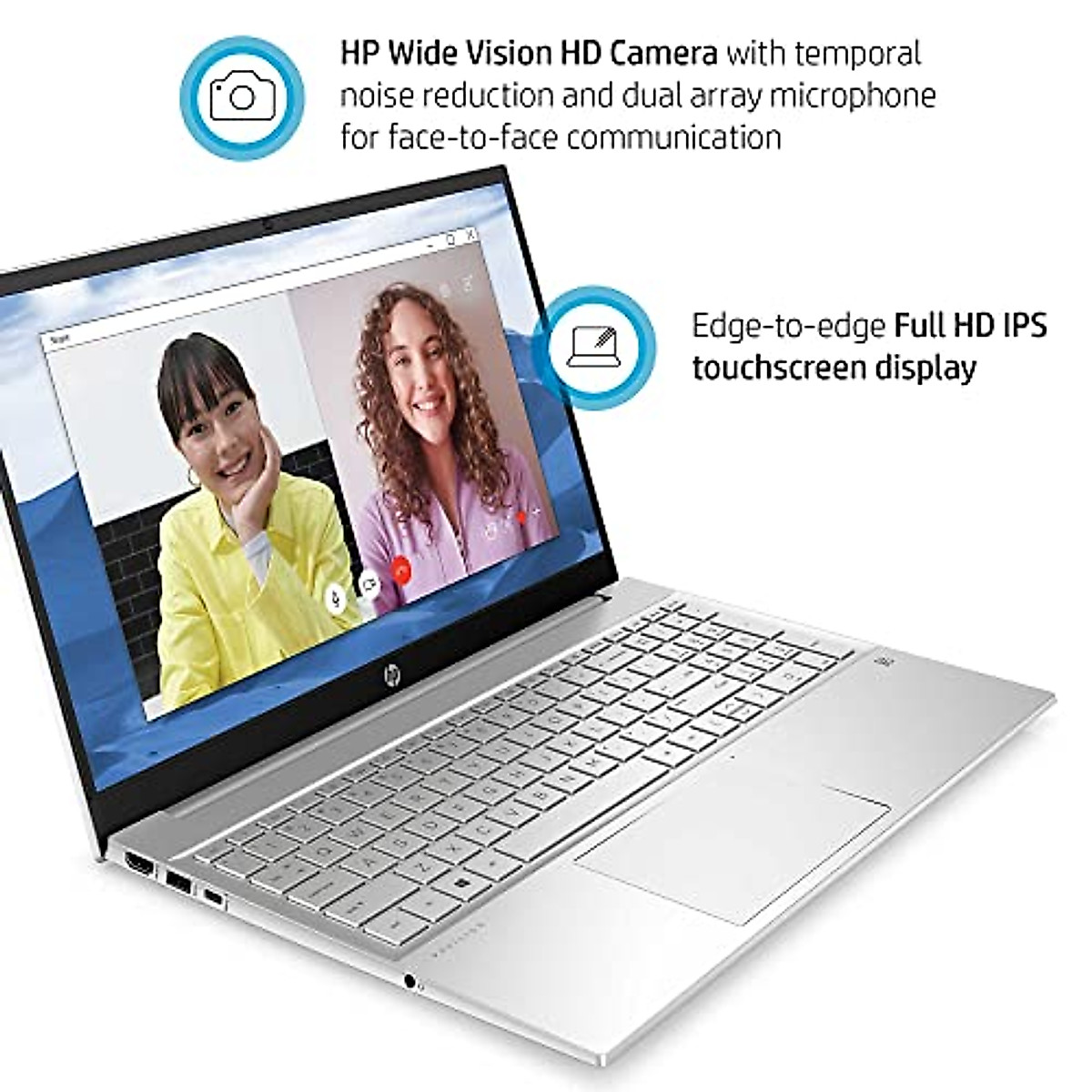 HP Pavilion 15.6" FHD Touchscreen Laptop, AMD Ryzen 7-5825U Processor (Beat i7-1180G7),32GB RAM, 1TB PCIe SSD, Wi-Fi 6, Backlit Keyboard, HDMI, Webcam, Bluetooth, Windows 11 Home, Silver