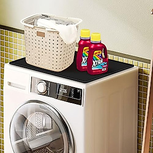 Washer and Dryer Top Protector, 23.6“ x 19.7" Protective Silicone Rubber Mat for Washing Machine or Dryer, Washable Mat for Top of Washer or Dryer, Support Heat Washer or Dryer Mat for Laundry Room