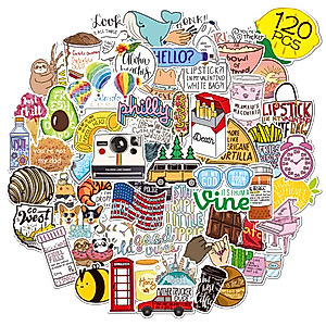 Bibonse Waterproof Vinyl Stickers for Kids Teens Home School Decor Water Bottle Computer Skateboard Walls Window and More (120PCS Vine Stickers)