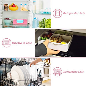 Bento Lunch Box for Kids, Unicorn Lunch Box with 4 Compartment Bento,1300ml Lunch Container with Sauce Jar/ Spoon/ Fork, Leak Proof, Microwave/ Dishwasher Safe, BPA-Free and Food-Safe Materials (Pink)