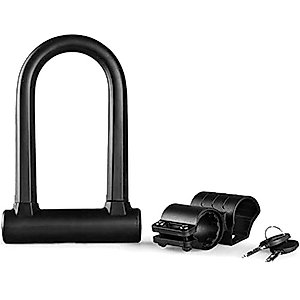 Bike Lock with Key, 1 Pack, Black, U-Lock, Beautiful Design