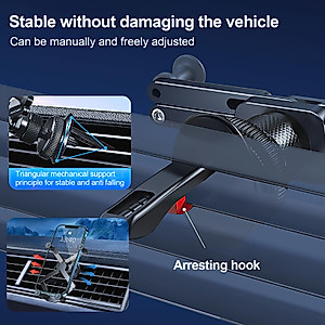 Rednow Car Vent Phone Mount,Invisible Rotatable Air Vent Mount Car Phone Holder 360°Anti-Shake Universal Phone Mount,Car Dashboard & Never Blocking Air Vent Clip Cell Phone Holder for Car (Black)