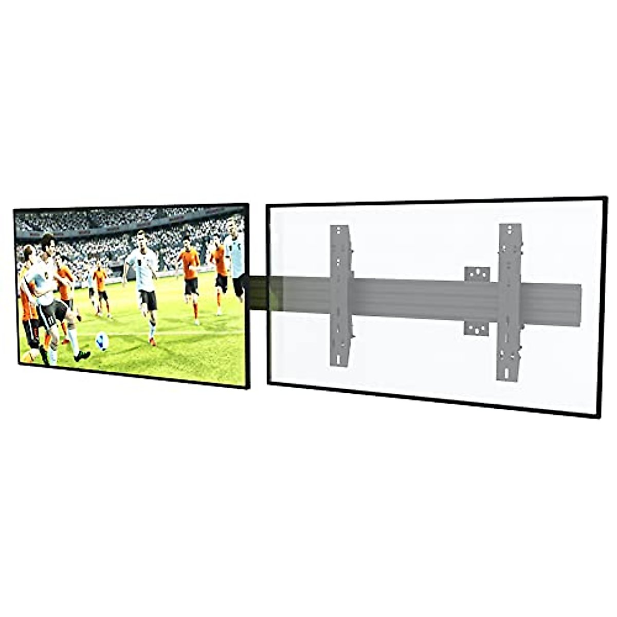 2x2 Video Wall Pop Out Mounting System Horizontal Rails Four Fixed Displays with with Micro Adjustment Arms Vesa Universal TV Television Monitors Modular