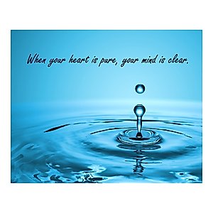When Your Heart Is Pure, The Mind Is Clear - Water Ripple Positive Affirmations Wall Decor, Inspirational Wall Art For Home Decor, Living Room Decor, Home Office Decor, Yoga Zen Decor, Unframed - 8x10