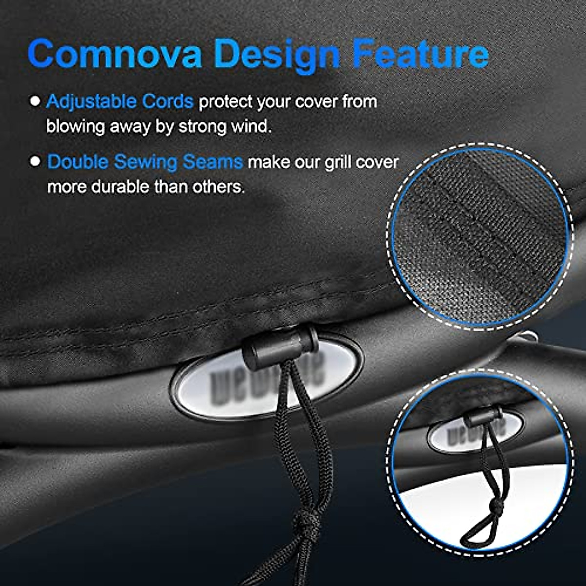 Comnova Grill Cover for Weber Q Series - 7111 BBQ Cover for Weber Q2000 and Q200 Series Gas Grill Heavy Duty & Waterproof, 33 Inch Barbecue Cover for Weber Q2200, Q2000, Q2400, Q200, Q220 and More