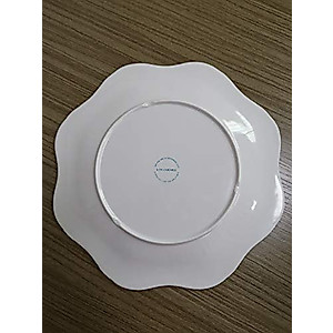 LOK-OSEMILE Melamine Dinner Plates Set for 6, 11 inch Dinner Dishes Set for Indoor and Outdoor Use, White