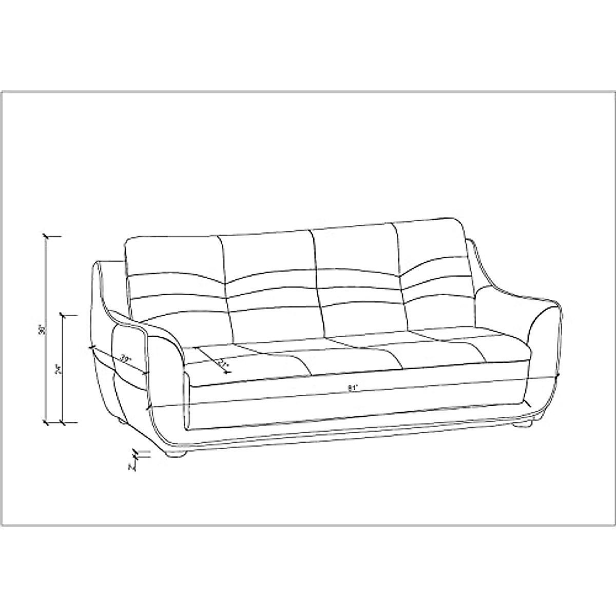 Blackjack Furniture Radford Leather Air/Match Upholstered Modern Living Room Sofa, Beige