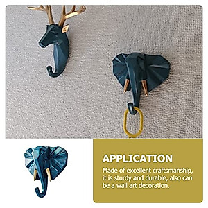 Homoyoyo Jewelry Hanger Cute Wall Hooks Resin Animals Shape Wall Mounted Coat Rack Wall Storage Hangers Wall Art Hook Deer Elephant Coat Elephant Head Wall Decor Wall Mount Clothes Rack