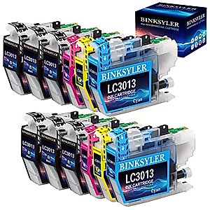 BINKSYLER Compatible LC3013 Ink Cartridges Replacement for Brother LC3013 LC3011 Work with Brother MFC-J491DW MFC-J497DW MFC-J690DW MFC-J895DW MFC-J487DW (6 Black,2 Cyan,2 Magenta,2 Yellow) 12-Pack