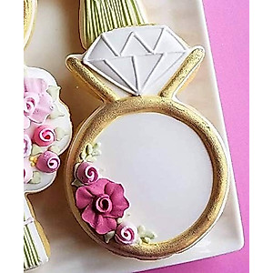 Diamond Engagement Wedding Ring Cookie Cutter 3.75" Made in USA by Ann Clark