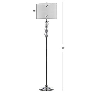 SAFAVIEH Lighting Collection Riga Clear Crystal/ Chrome 60-inch Living Room Bedroom Home Office Standing Floor Lamp (LED Bulb Included)
