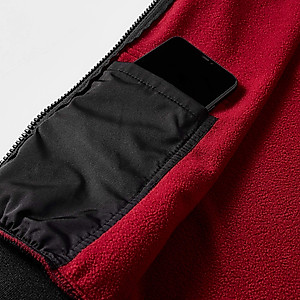 LAIWANG Men's Color Block Hoodie-Full Zip Ultimate Heavyweight Fleece Hoodie-Camo zip up hoodie With Pocket (Claret camouflage, L)