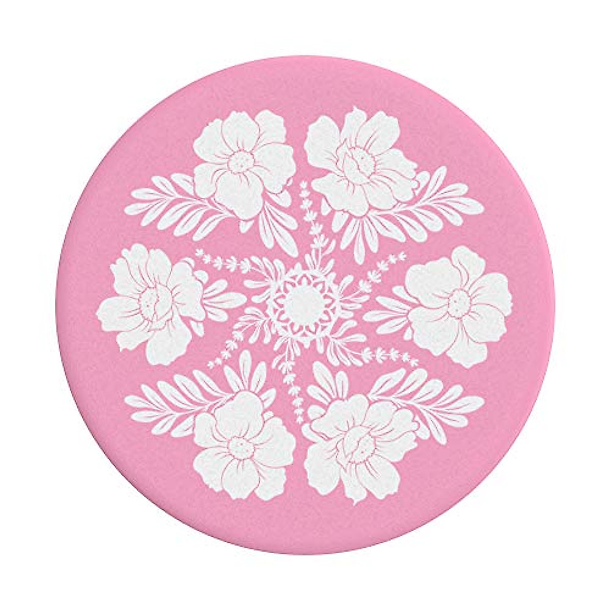 PopSockets PopGrip - Expanding Stand and Grip with a Swappable Top for Smartphones and Tablets - Not Your Grandmas Doily Pink