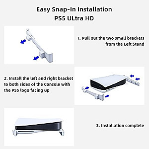 Mcbazel Horizontal Stand for PS5, Base Stand Accessories Compatible with Playstation 5 Disc & Digital Editions - White
