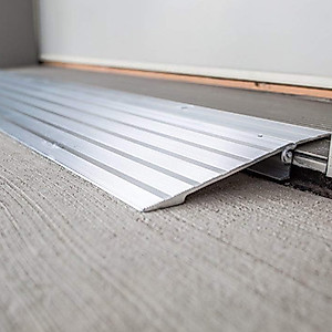 EZ-ACCESS Transitions Portable Self Supporting Aluminum Modular Entry Threshold Ramp Ideal for Doorways and Raised Landings, 1 Inch