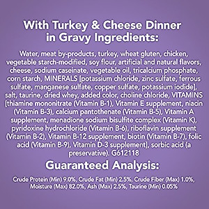 Purina Friskies Gravy Wet Cat Food, Shreds Turkey & Cheese Dinner - (24) 5.5 oz. Cans