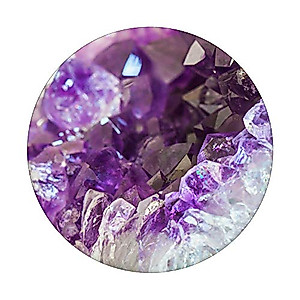 Purple Caverns Geode Phone Grip Purple Amethyst Mineral Rock PopSockets PopGrip: Swappable Grip for Phones & Tablets