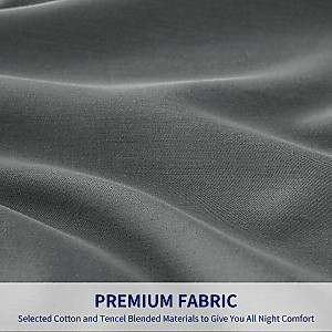 SUBRTEX Duvet Cover Set Full/Queen Cotton Tencel Lyocell Comforter Cover Set 3 Pieces Silky Soft Cooling Bedding Set -1 Duvet Cover with Snap Buttons and 2 Pillow Covers Grey