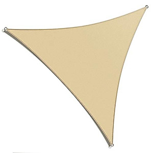Amgo 8' x 8' x 8' Beige Triangle Sun Shade Sail Canopy Awning Shelter Fabric ATNAPT8 - UV Block UV Resistant Heavy Duty Commercial Grade - Outdoor Patio Carport - (We Customize)
