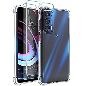 Osophter for Moto Edge 2021 Case,Moto Edge 5G UW Case Clear Transparent Flower Reinforced Corners TPU Shock-Absorption Flexible Cell Phone Cover for Motorola Moto Edge 2021(Clear)