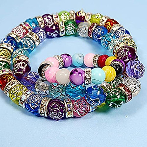 Allb 100Pcs Rondelle Spacer Beads 8mm Silver Plated Czech Crystal Rhinestone for Jewelry Making Loose Beads for Bracelets