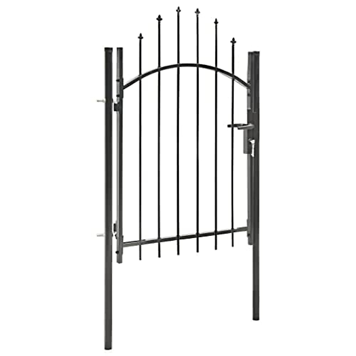 vidaXL Garden Gate Steel 39.4"x68.9" Black