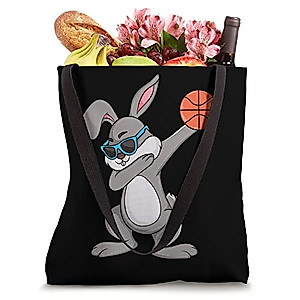 Dabbing Rabbit Boys Teens Easter basketball Egg bunny Kids Tote Bag