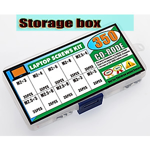 CO RODE 350 Pieces M2 M2.5 M3 Laptop Screws, Notebook Computer Replacement Screws Kit Set for IBM HP Dell Lenovo Samsung Sony Toshiba Gateway SSD Hard Disk SATA