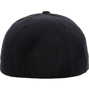 KBY-Fitted BLK (7 5/8) Plain Blank Curved Brim Fitted Baseball Cap Hat Unisex