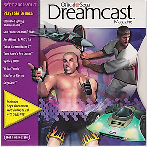 Dreamcast Magazine September 2000 Vol 7 Demo Disc w/ Playable Demos of Ultimate Fighting Championship, San Francisco Rush 2049, AeroWings 2, Tokyo Xtreme Racer 2, T+ more