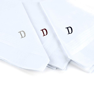 Monogrammed Handkerchiefs for Men - Soft Hankies for Men + Great Monogrammed Gifts - Intial D