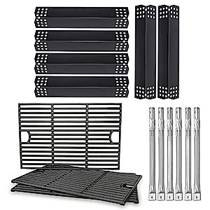Hisencn Grill Parts Kit for Home Depot Nexgrill 720-0896E 720-0896B 720-0896C Gas Grill, Stainless Steel Pipe Burners, Grill Grates, Heat Plates Tent Sheids Flame Tamers Grill Replacement Kit