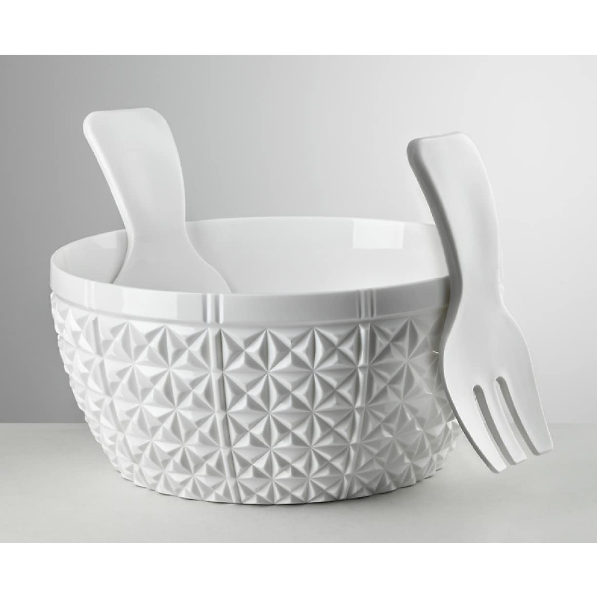 Mario Luca Giusti Churchill White Salad Serving Bowl with Servers