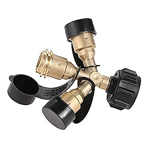 Lemfema Propone Splitter, Propane Tank 3 Y Splitter Adapter, 3 Way Propone Gas Splitter for Camping Stoves, BBQ Grills, RV Camper