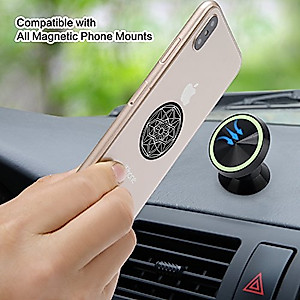 Mount Metal Plate 10 Pack for Magnetic Cell Phone Car Cradle-Less Mounts with 3M Adhesive,Stylish Universal Disc Replacement Sticker for Magnet iPhone Holder Mini Tablet GPS Stand 6 Round 4 Rectangle