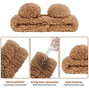 Casoty 2 Pcs Bear Ears Headbands, Animal Ear Headband, Skin Care Headbands Cute, Spa Headband for Party Cosplay Makeup Washing Face