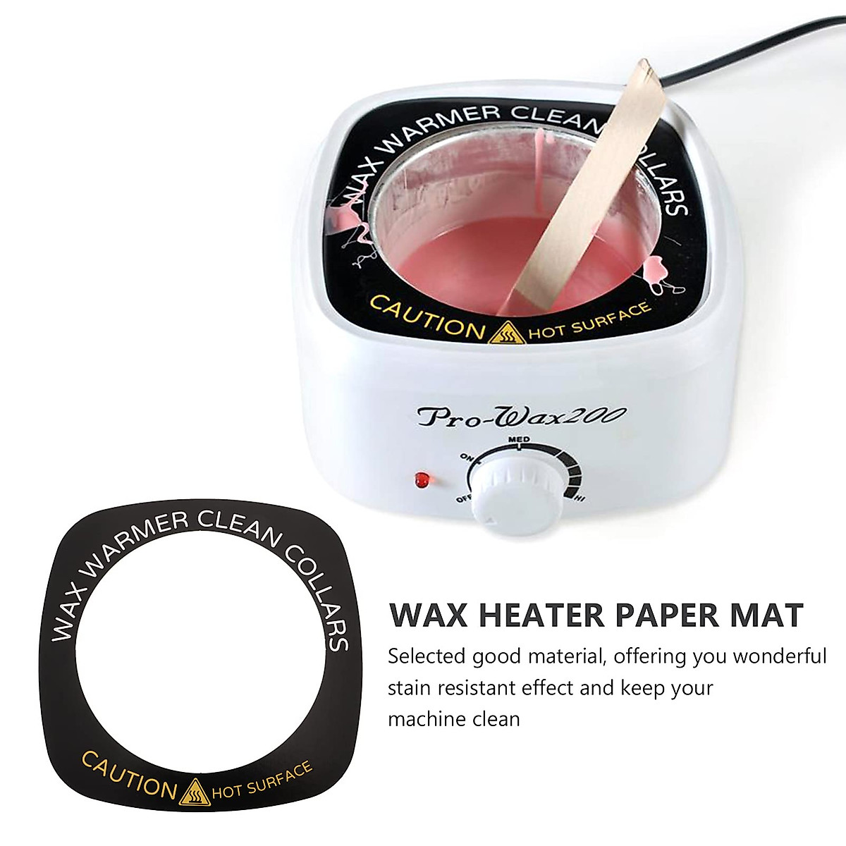 Wax Warmer Clean Collars Waxing Protection Rings 50Pcs Replacement Black Collars Ring for Universal Wax Machine Accessories Square