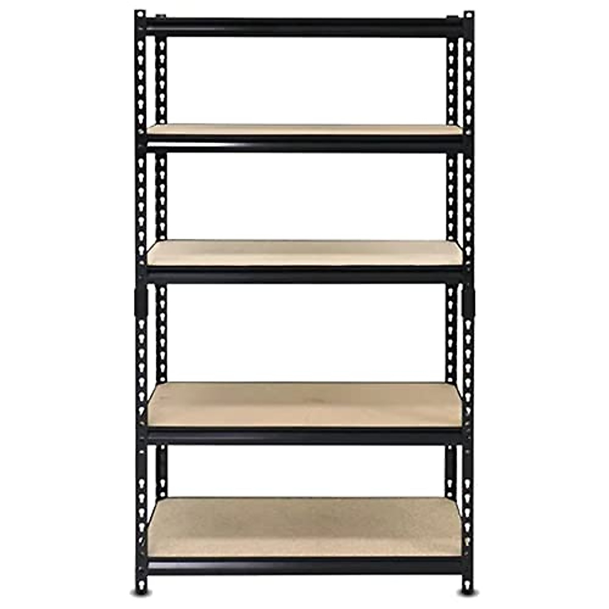 Juggernaut Storage 48" W x 24" D x 72" H Five-Shelf Steel Shelving Unit, 4000 lb Capacity, Black (SS4824-5BLK)