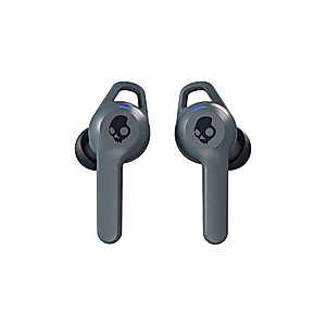 Skullcandy Indy Fuel In-Ear Wireless Earbuds, Wireless Charging, 30 Hr Battery, Microphone, Works with iPhone Android and Bluetooth Devices - Grey