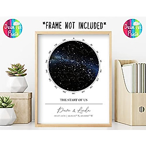 Custom Star Map - Personalized Star Map (Multiple Sizes - Unframed Star Prints, Star Constellation Map Wall Art, Great Gift - Special Occasion, Engagement Gift, Wedding Gift, Anniversary Gift)