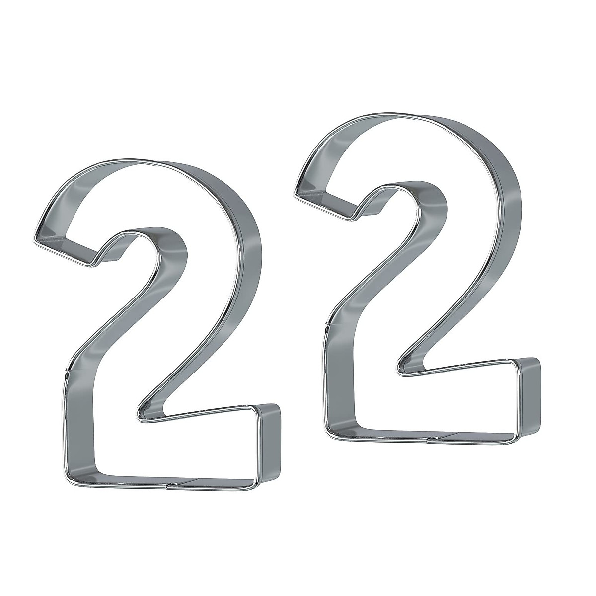 Bakerpan Stainless Steel Number 2 Cookie Cutter, Cookie Cutter Number Two Shapes, 3 1/2 Inch - Set of 2