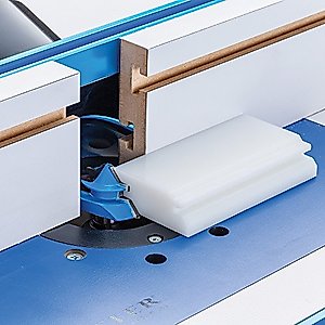 Rockler Router Bit Set Up Jigs for 45 Degree Lock Miter Bits – Jig Works for 3/4” Stock on One Side & 5/8” on Other – High-Quality HDPE Miter Router Bit - Lock Miter Router Bit Measure 2" x 3-7/8" x 3/4"